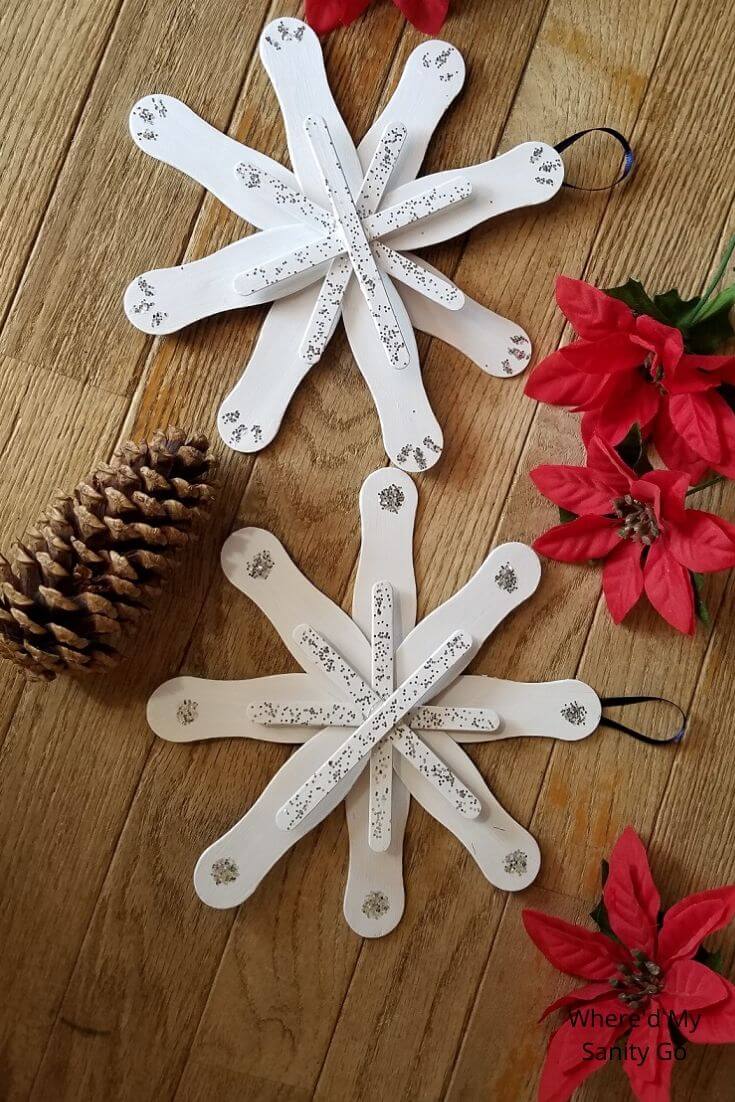 Snowflake Ornament Christmas Craft For Kids Easy DIY Project Snowflake Ornament Christmas Craft For Kids Easy DIY Project