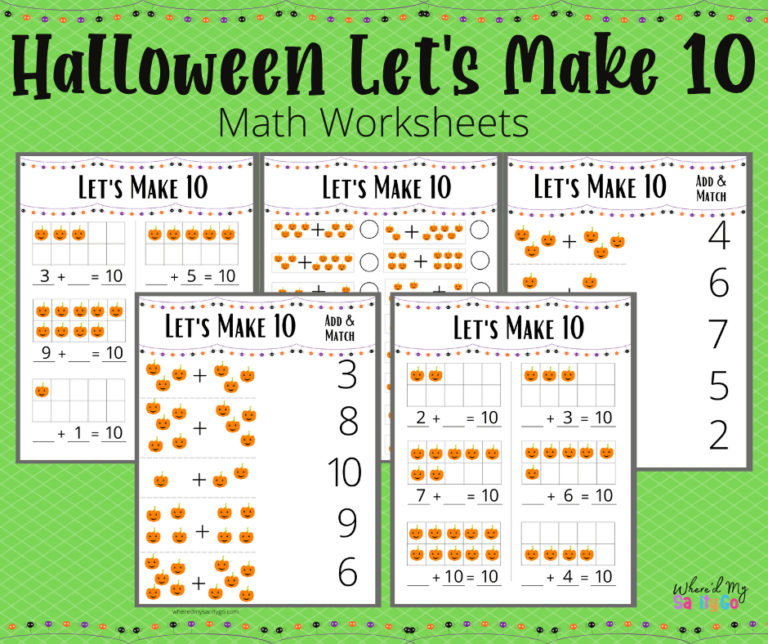 Halloween Making 10 Worksheets Free Preschool Math Activity
