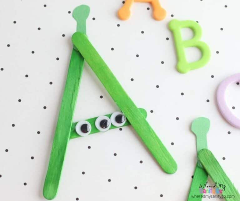 Alphabet Popsicle Stick Craft for Kids Back to School Alphabet Craft Alien